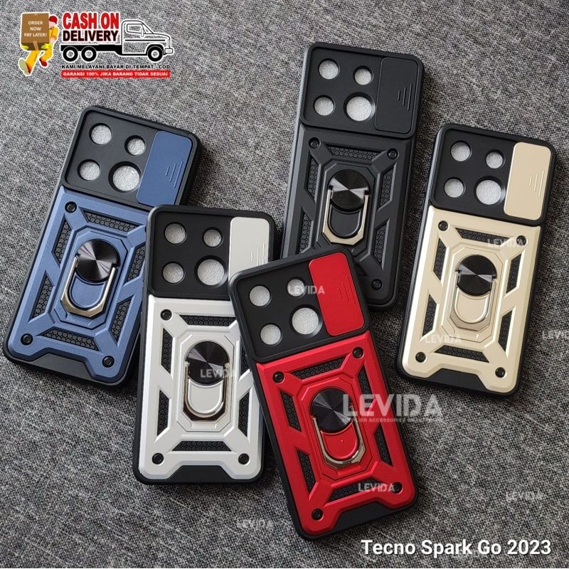 Jual Tecno Spark Go 2023 Case Armor Slide Protect Kamera Case Robot Slide Kamera Ringstand