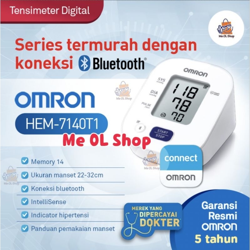 Jual OMRON TENSIMETER 7140-T1 DENGAN BLUETOOTH KONEKSI GARANSI RESMI ...