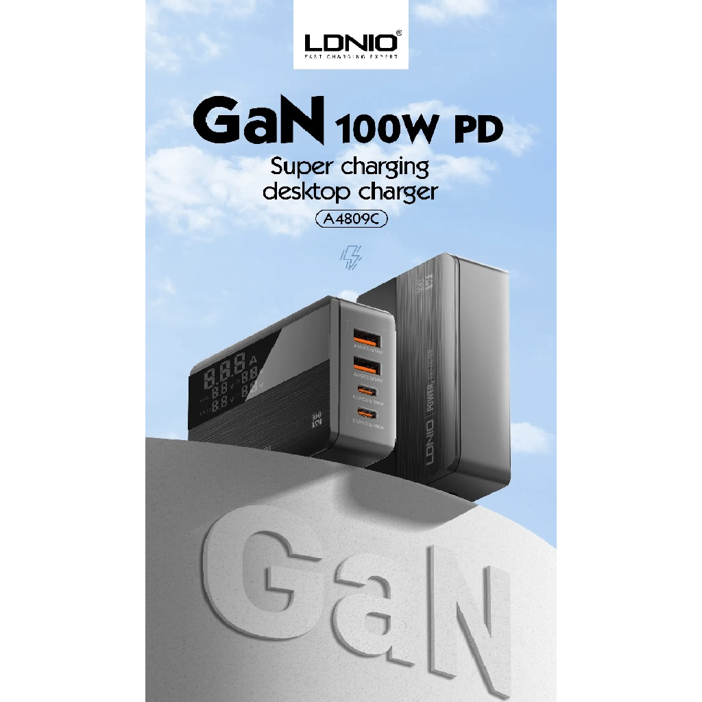 Jual LDNIO A4809C - Super Charging Desktop Charger 4 Port - GaN 100W PD ...