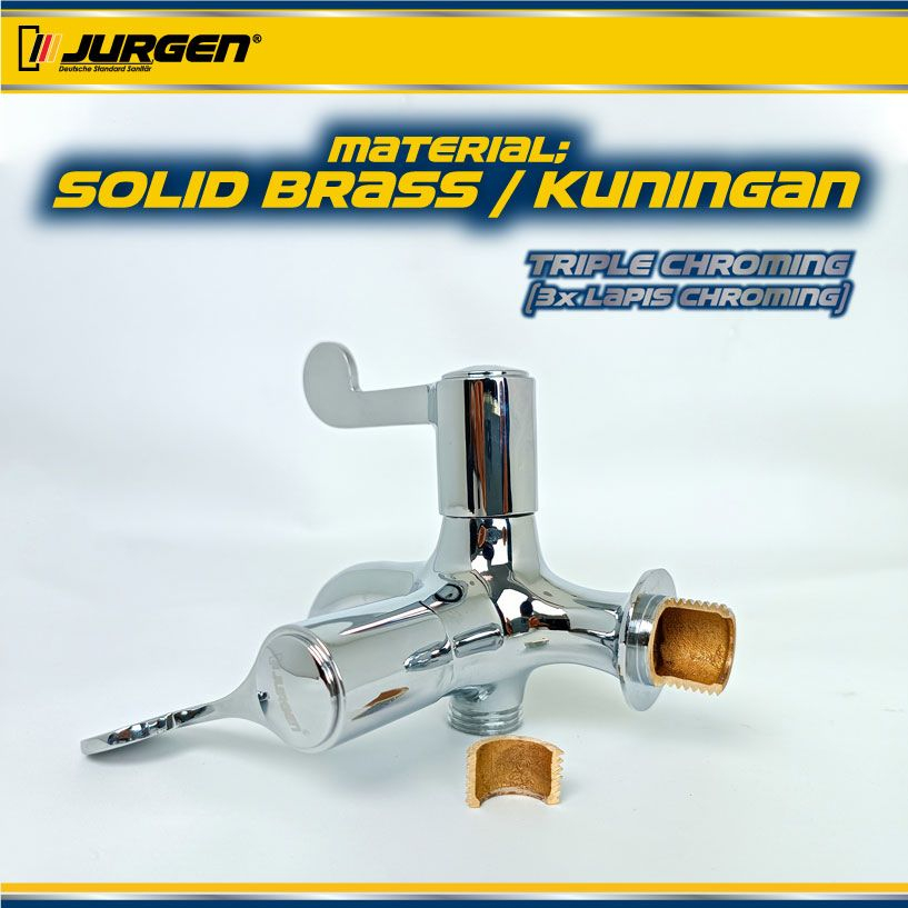 Jual Kran Dobel Cabang Kuningan Brass Double Faucet Easy Handle Jurgen ...