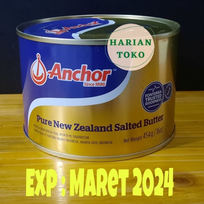 Jual Anchor Pure New Zealand Salted Butter 454 g Mentega 454g | Shopee Indonesia