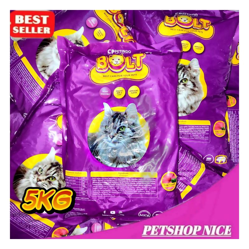 Jual Makanan Kucing Bolt Ikan 5pcs 4 kg/Cat Food Bolt Cat Tuna Ripek ...