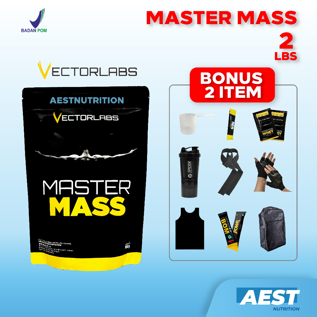 Jual Vectorlabs Master Mass 2 lbs 900 gram Susu Whey Protein Gainer ...