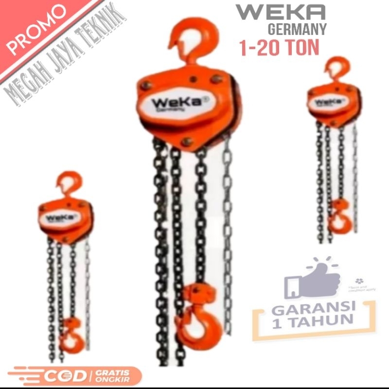 Jual CHAIN BLOK/ TAKEL 3 TON X 10 METER WEKA GERMANY | Shopee Indonesia