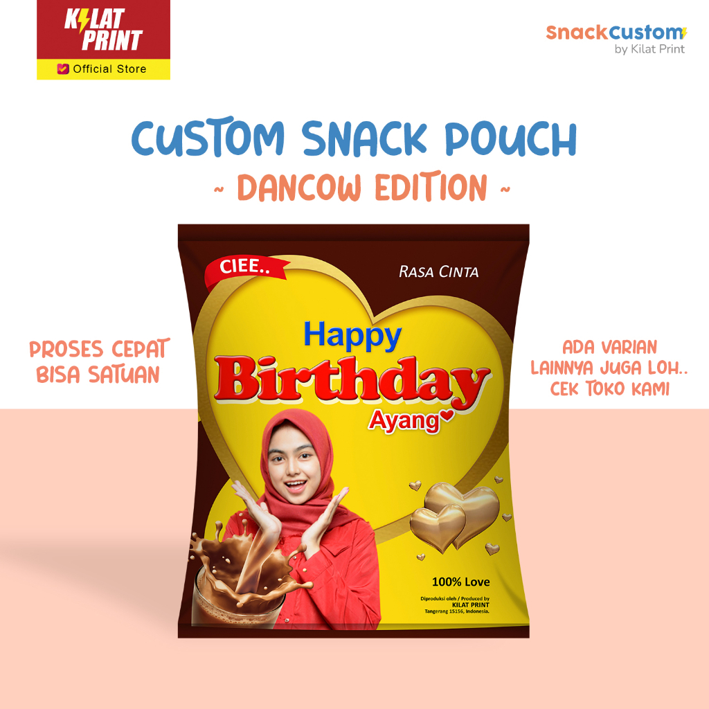 Jual Snack Custom Foto Text Bungkus Pouch Jumbo Ala Dancow Edition ...