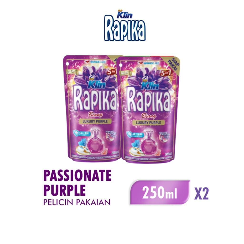 Jual Rapika Biang Pewangi Pakaian Ungu Luxury Purple Pouch 250 ml x2 ...