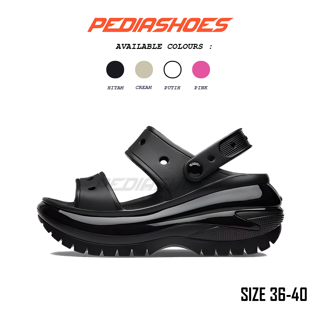 Jual Sandal Crocs Mega Crush Slide Sandal Wedges Slide Wanita Sandal ...