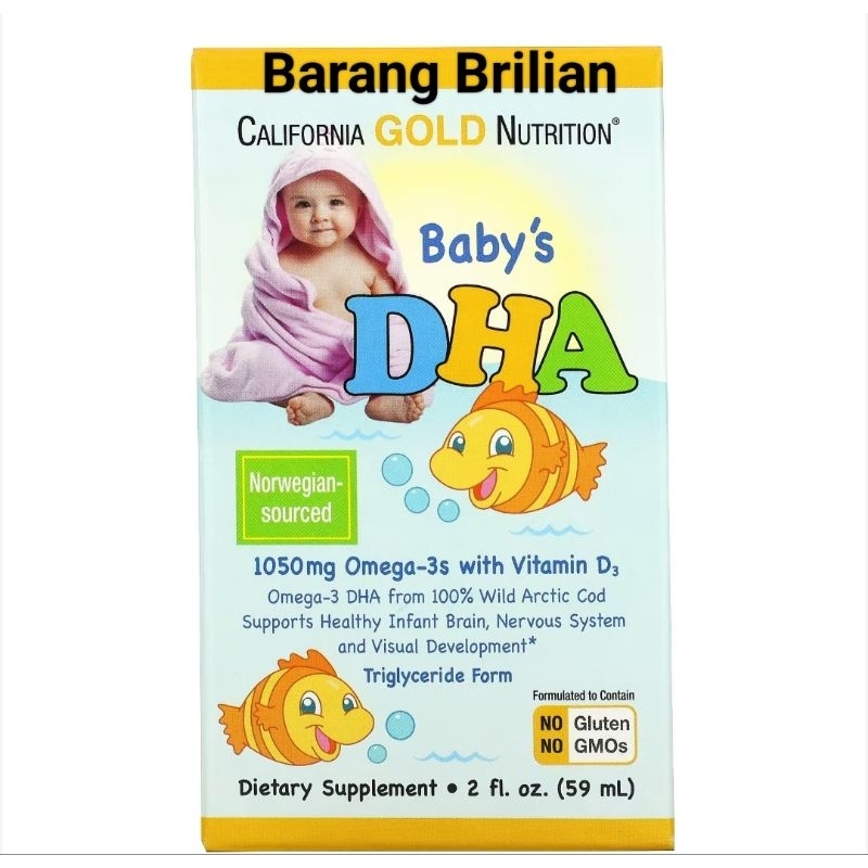 Jual California gold baby's DHA baby omega 3 3s for brain + vit vitamin ...