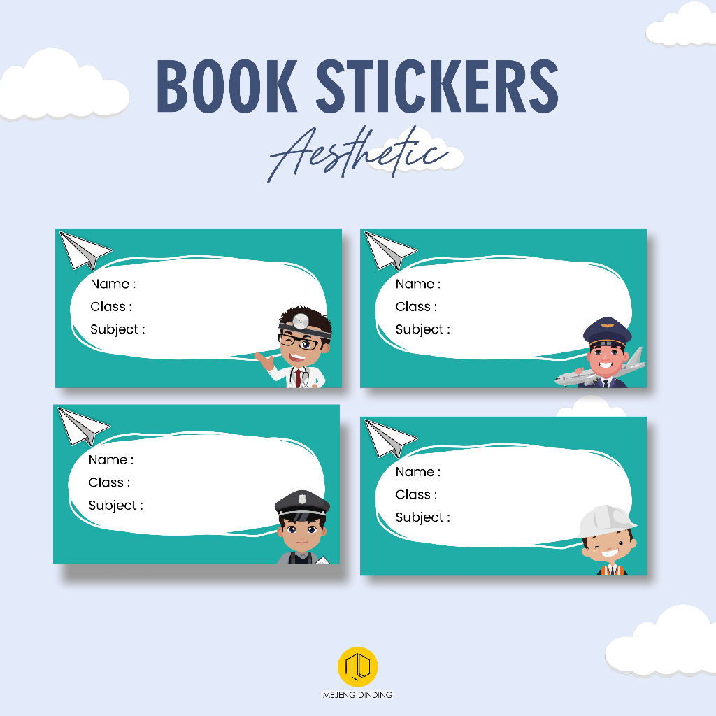 Jual (ISI 30 PCS) STIKER LABEL MATA PELAJARAN (MAPEL) MOTIF PROFESI ...