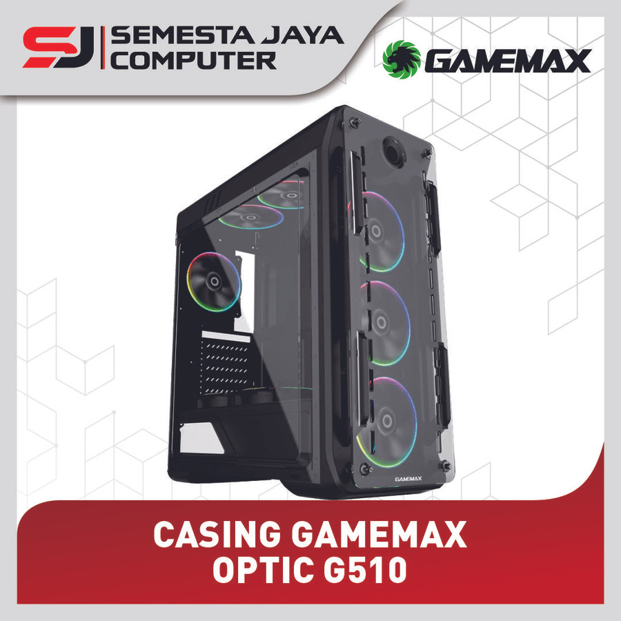 Jual CASING GAMEMAX OPTICAL G510 BLACK - RGB GAMING ATX MIDDLE TOWER ...