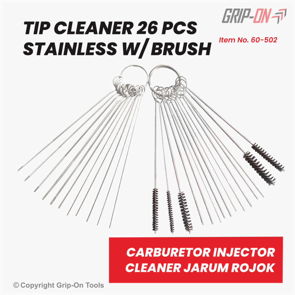 Jual Grip-On Tip Cleaner 26 Pcs Stainless W/ Brush Pembersih Karburator ...
