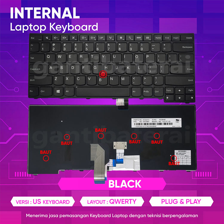 Jual Keyboard Len ThinkPad L440 L450 L460 L470 E440 Series | Shopee ...