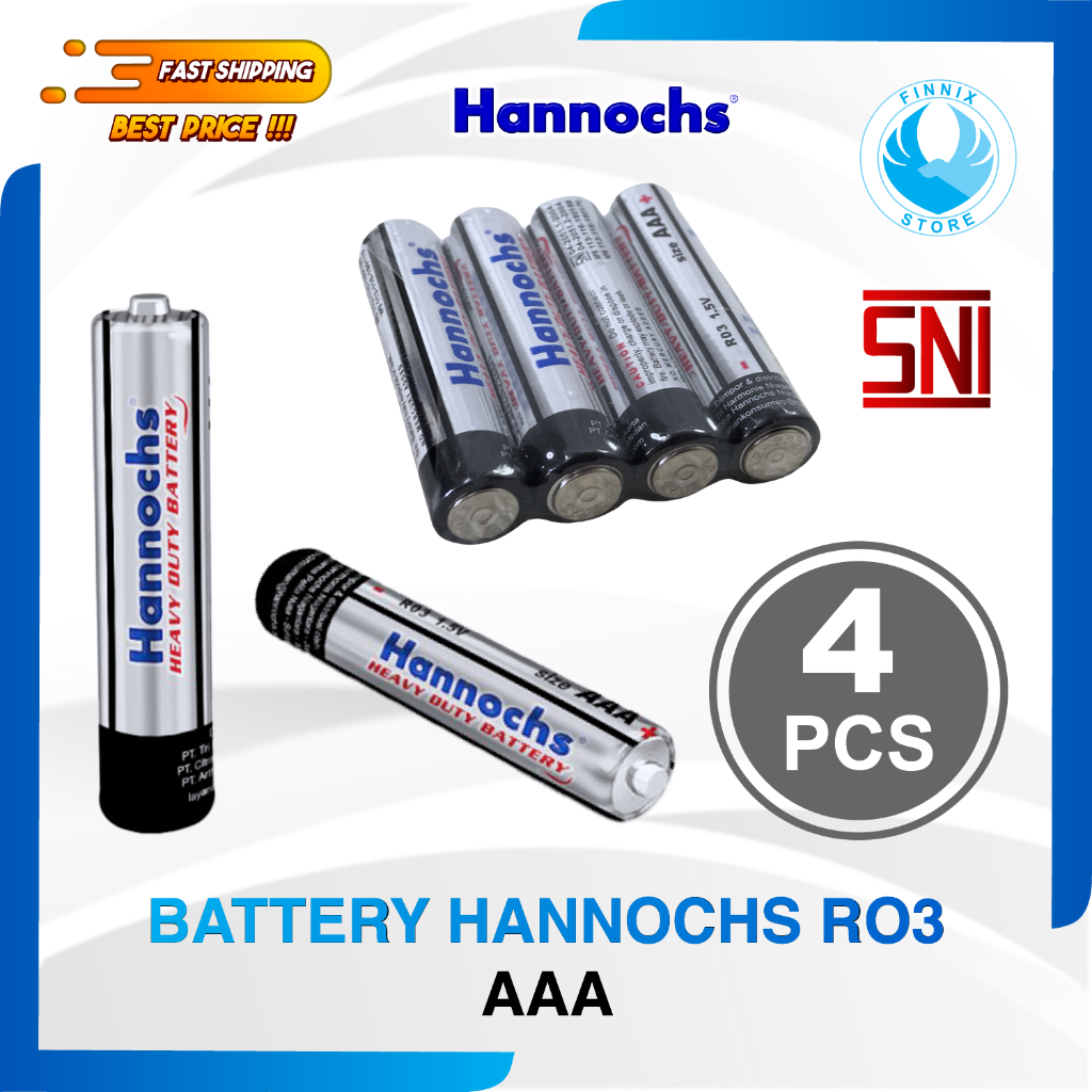 Jual Hannochs RO3 Battery Baterai AAA / A3 Extra Heavy Duty - 4 PCS ...