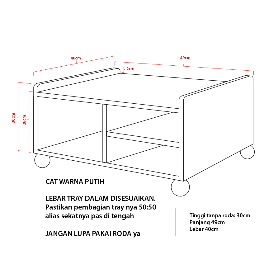 Jual CUSTOM meja print TROLLEY putih ukuran sesuai gambar | Shopee ...