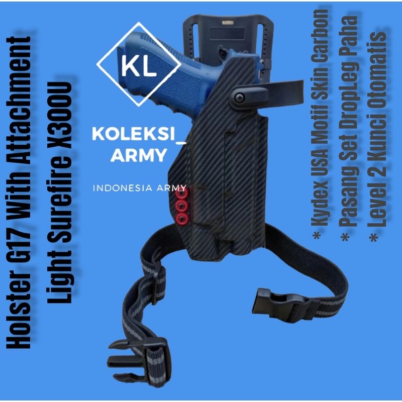 Jual Kydex Holster G17 Light Attachment Surefire X300U Set Dropleg GL ...