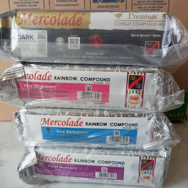 Jual Coklat batang warna warni MERCOLADE kemasan 150gr Rainbow Compound ...