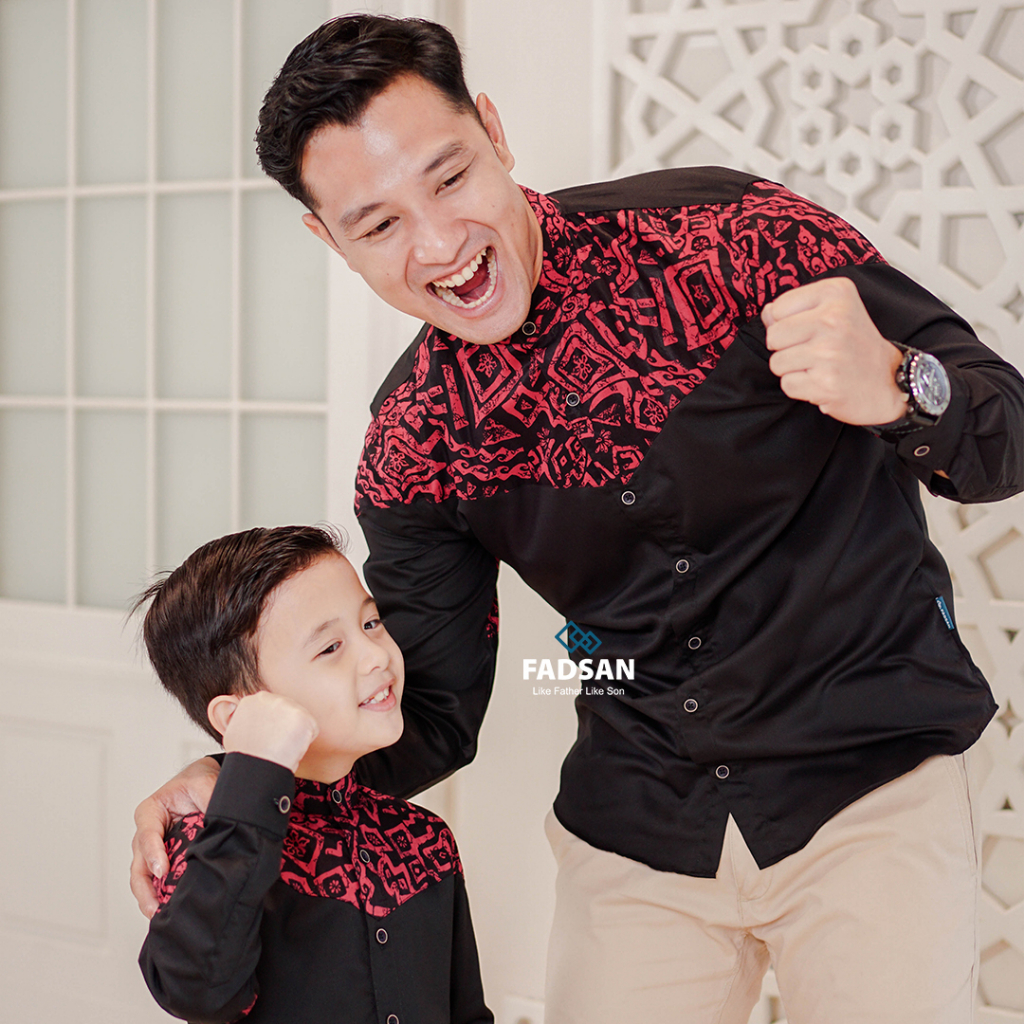 Jual Baju Kemeja Koko Couple Atasan Ayah Dan Anak Laki Laki Pria Dewasa Keren Lengan Panjang ...