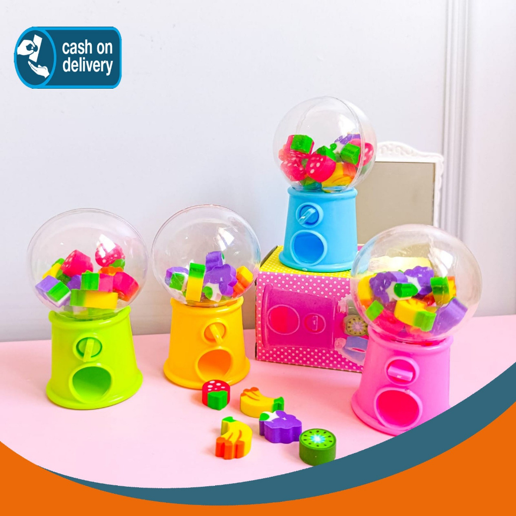 Jual PENGHAPUS DISPENSER PERMEN BUAH BUAHAN ALAT TULIS ERASER LUCU ...