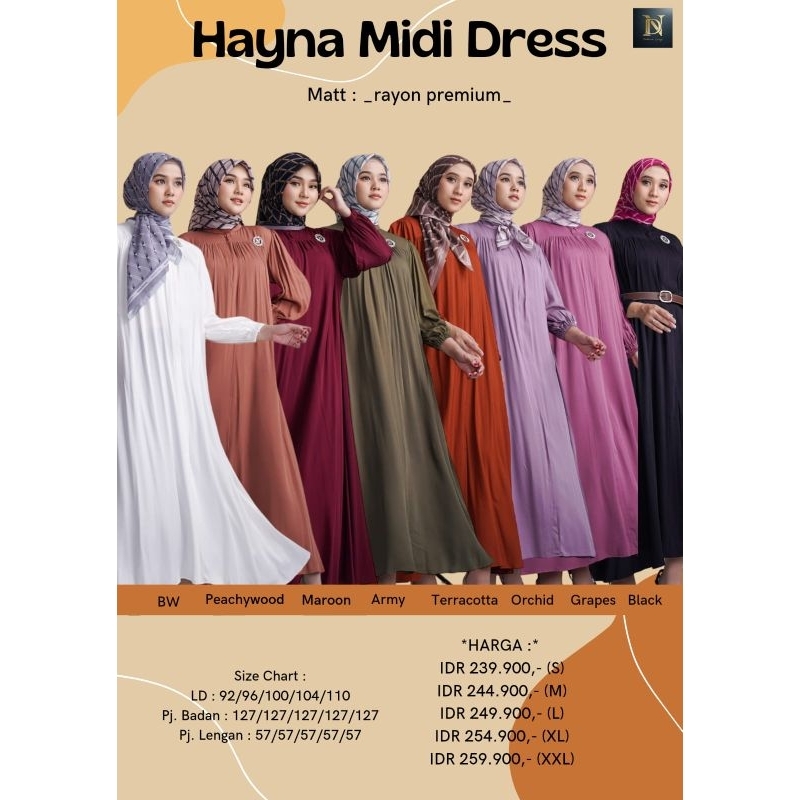 Jual HAYNA MIDI DRESS BY NADHEERA LUXURY | Shopee Indonesia