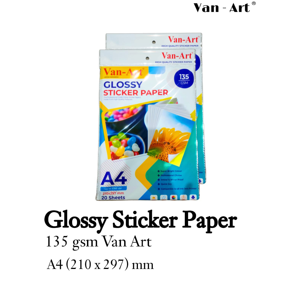 Jual [STICKER GLOSSY] (Harga 1 pak isi 20 lembar) glossy photo sticker ...