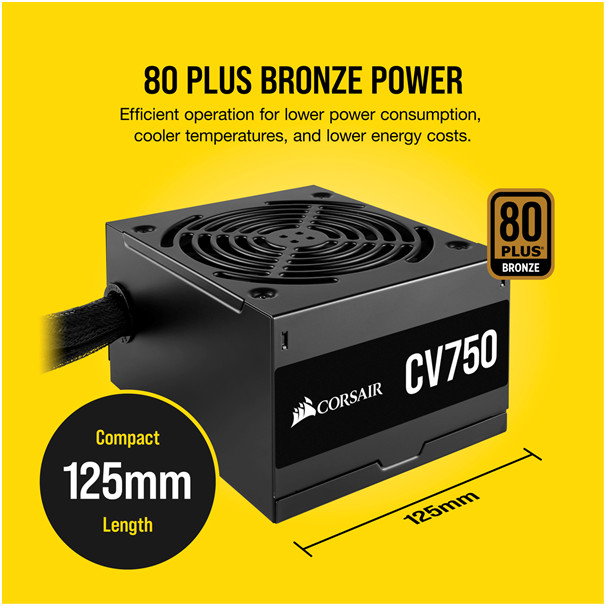 Jual Corsair CV750 - 750 Watt 80 Plus Bronze Power supply | Shopee Indonesia