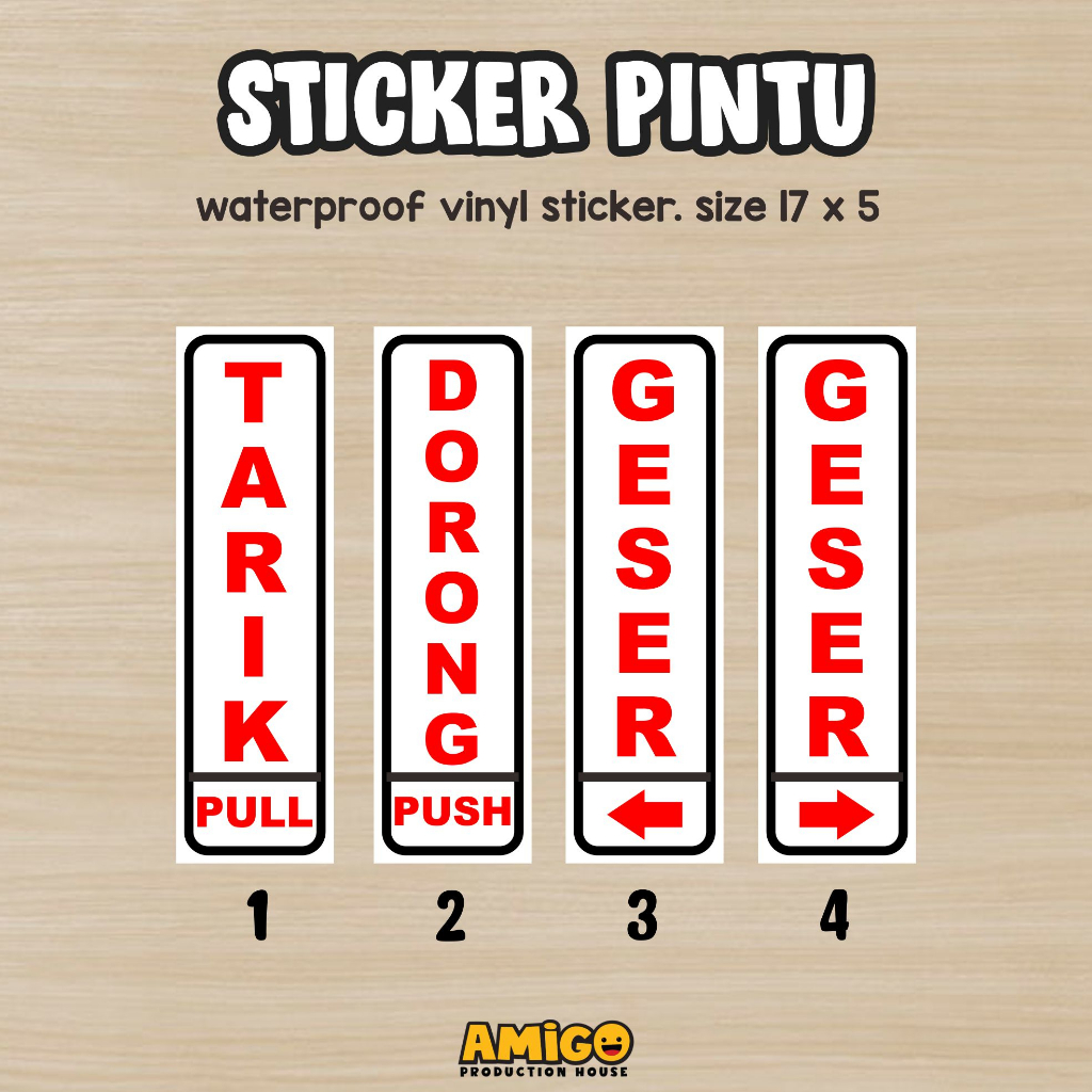 Jual Sticker Pintu Tarik Dorong Geser Push Pull Stiker waterproof vinyl ...