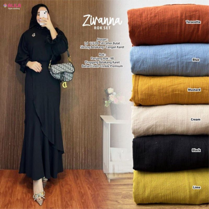 Jual ZIVANNA SET ROK POLOS BAHAN LINEN CRINKLE PREMIUM ORI ALILA ...