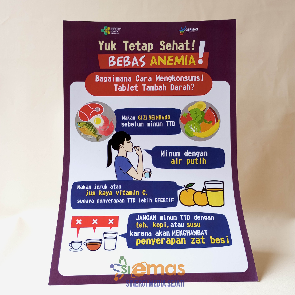 Jual Poster Penyakit | Poster Anemia | Poster Cara Mengkonsumsi Tablet ...