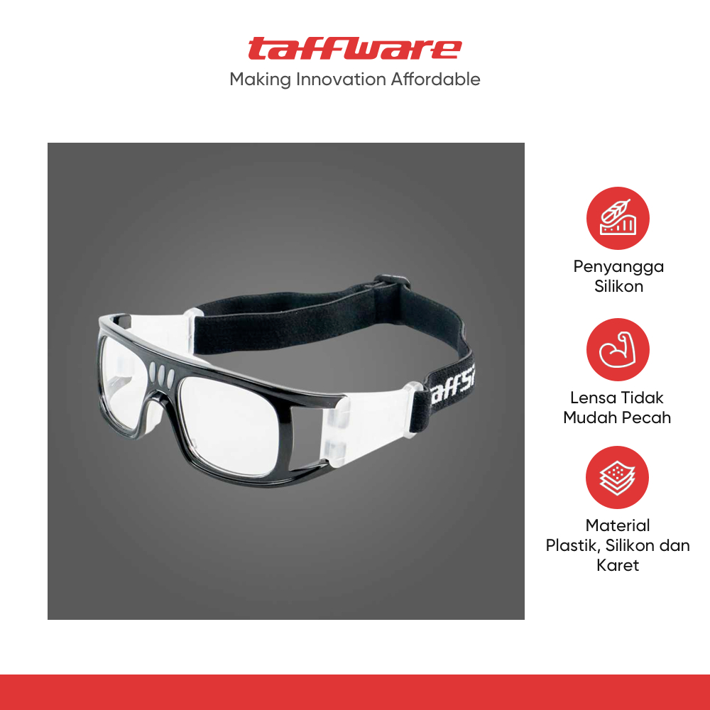 Jual TaffSPORT Kacamata Olahraga Sport Frame Glasses - Hitam | Shopee ...