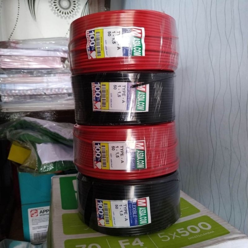 Jual kabel listrik Masda Type A 1×1.5 mm ( 50 Yard ) Flexible Cable ...