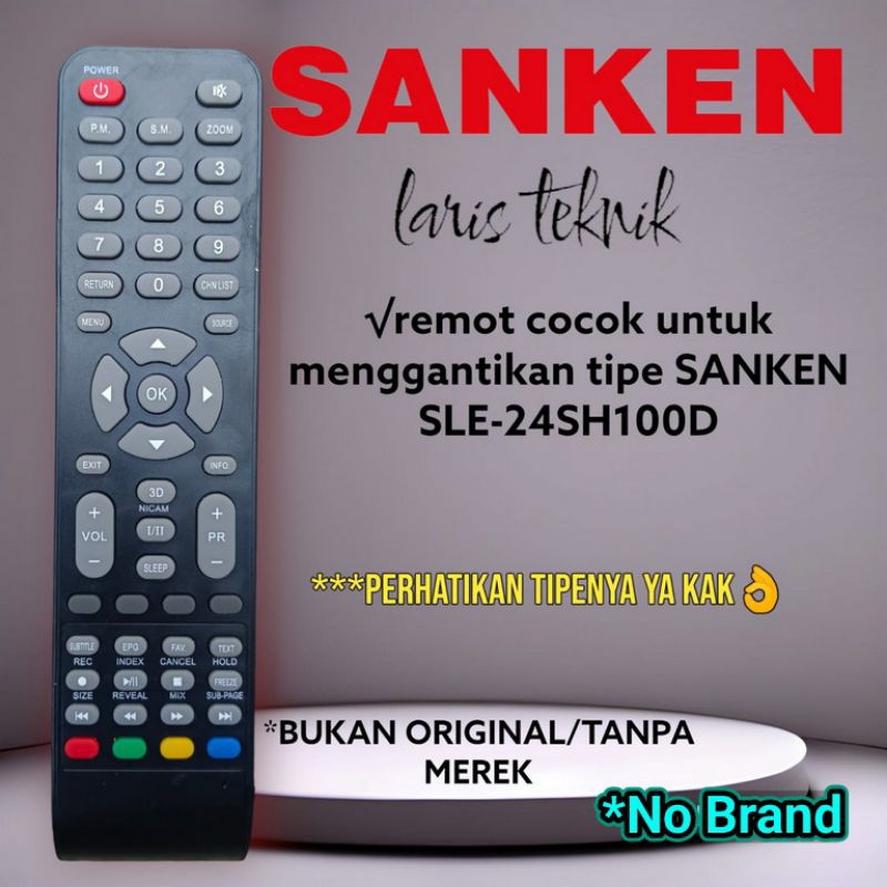 Jual REMOT TV SANKEN SLE-24SH100D (TANPA MEREK) | Shopee Indonesia
