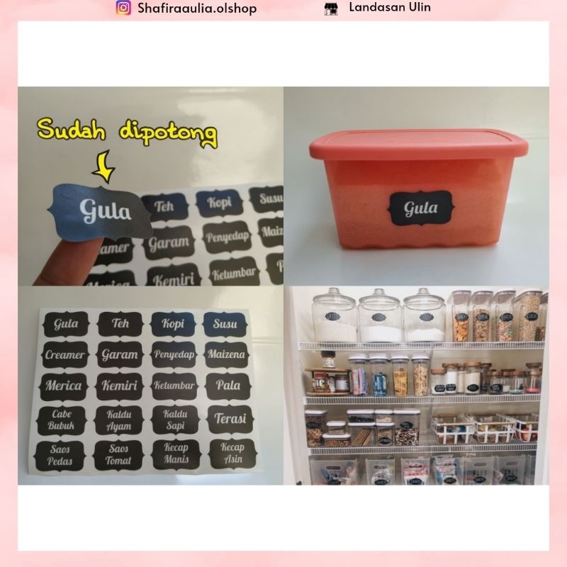 Jual Sticker label tempat bumbu dapur Stiker Label Dapur, Sticker Nama ...