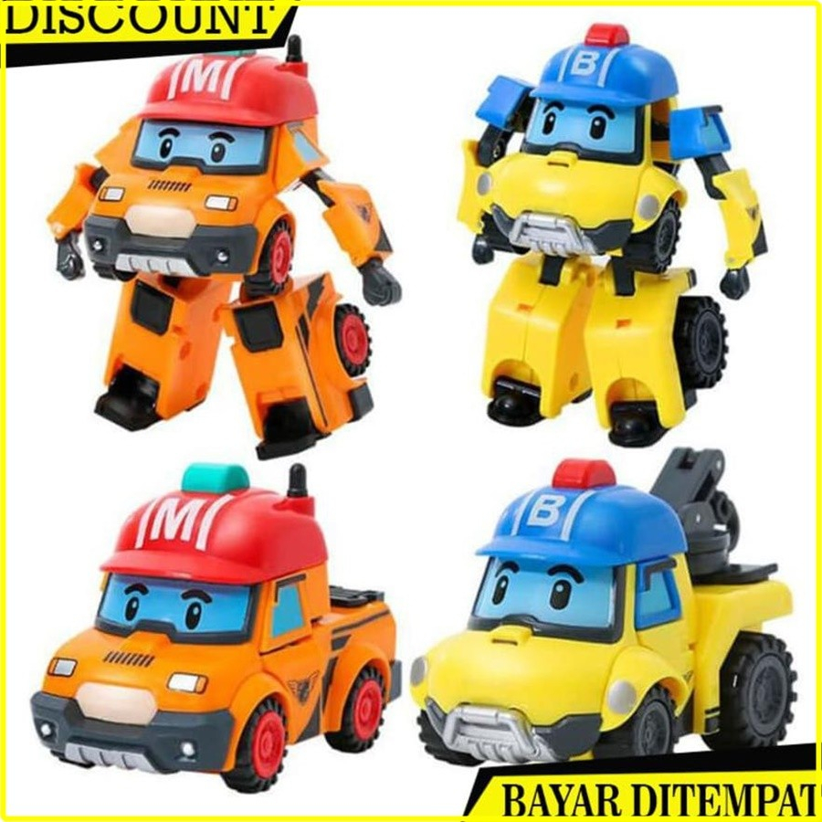 Jual Mainan Robocar poli mark & bucky bisa berubah bentuk figure robot ...