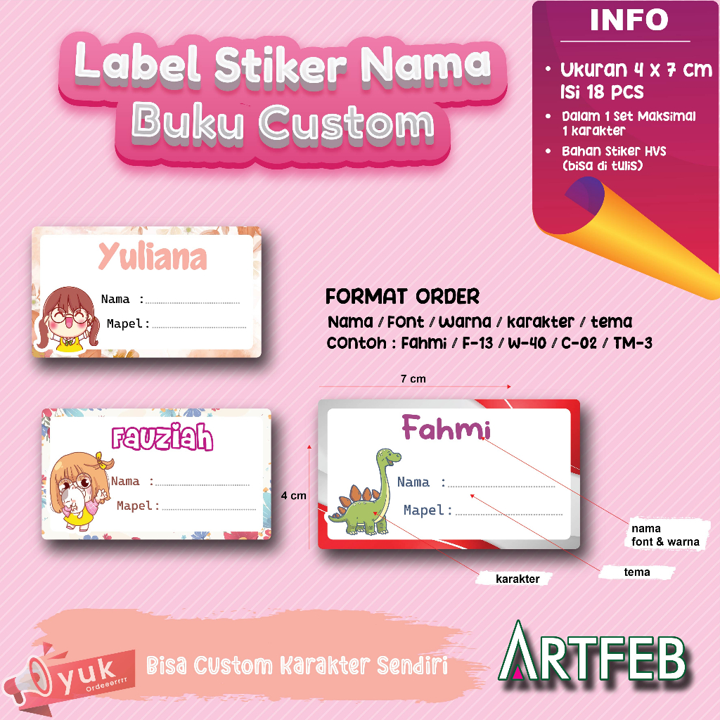 Jual CETAK STIKER LABEL NAMA / Label Nama buku / Label Buku Sekolah ...