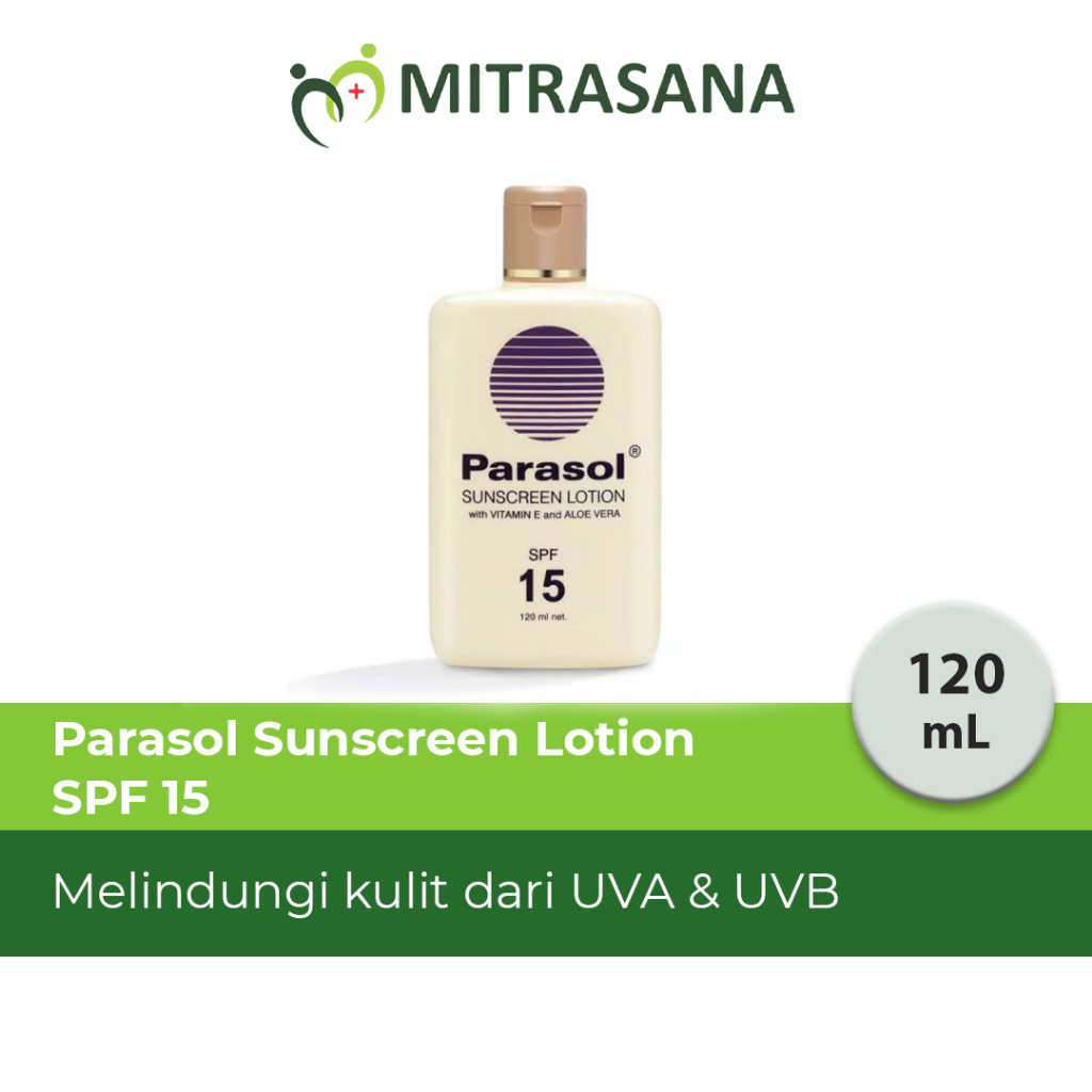 Jual Parasol Sunscreen Lotion SPF 15 dengan Vit E dan ALoevera 120 ML ...