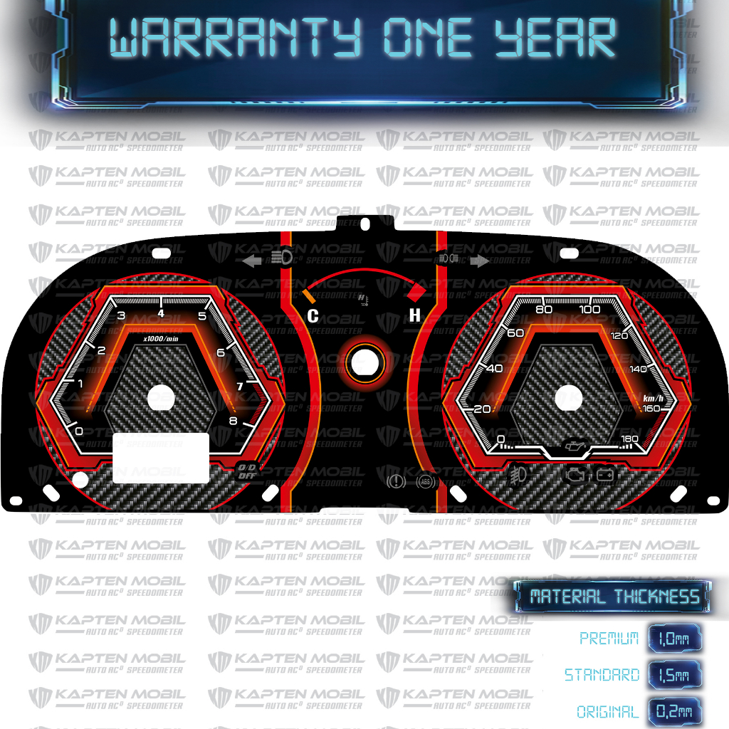 Jual Custom Panel Speedometer Mobil Grand Max Luxio GT Series Red ...