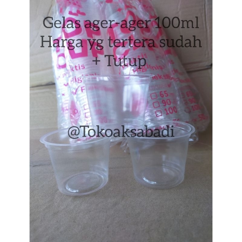 Jual CUP AGER AGER 100 ML ISI 50 PCS SUDAH + TUTUP/PUTIH BENING/CUP ...