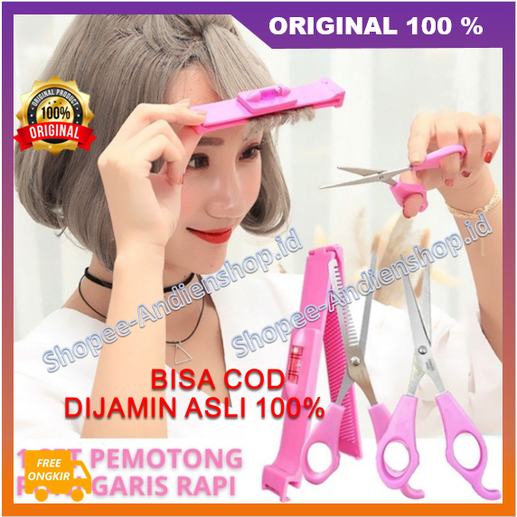 Jual 1 Set Pemotong Poni Garis Rapi Memudahkan Untuk Mengunting Poni ...