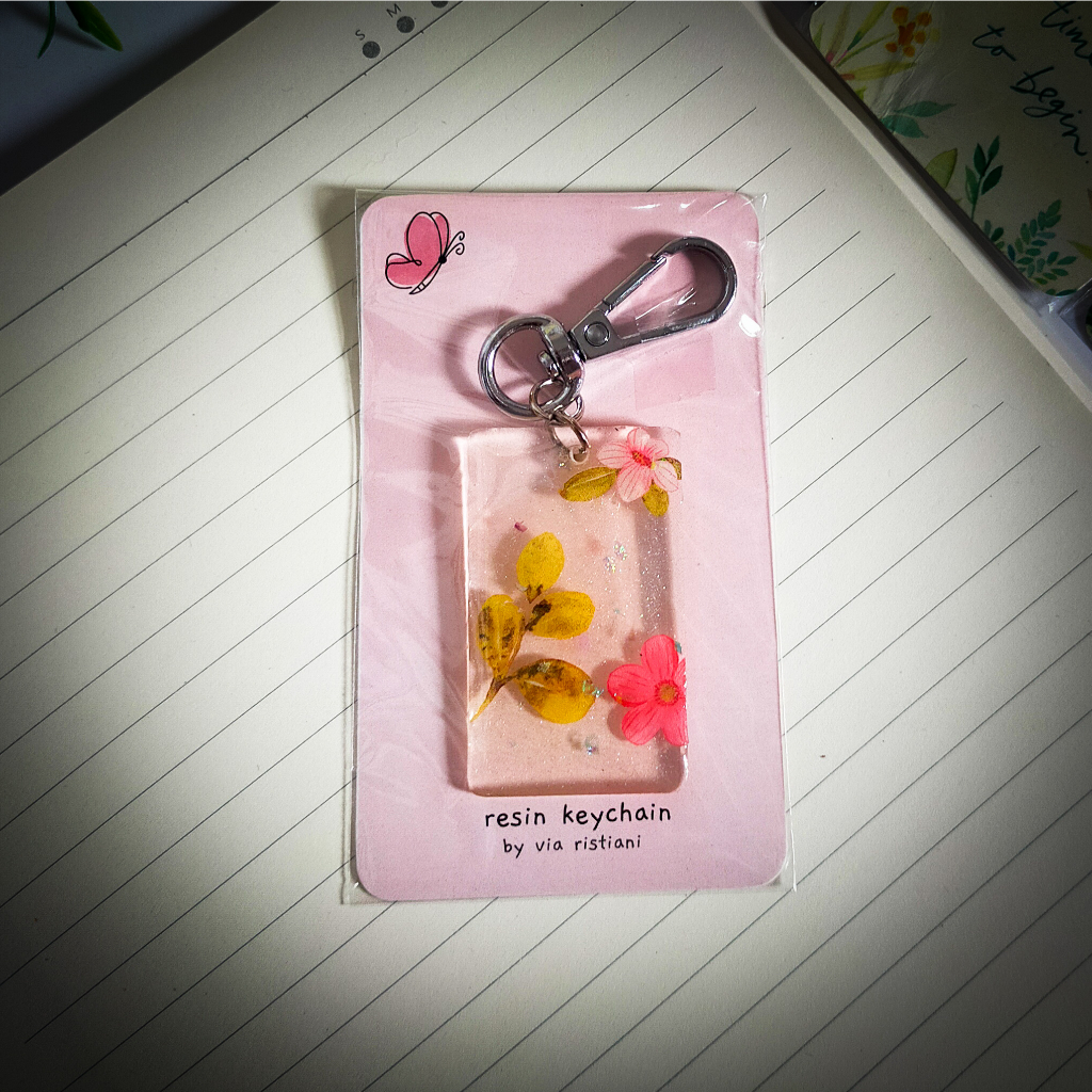 Jual Grosir Gantungan Kunci/Keychain Resin Transparant Bunga Floral ...