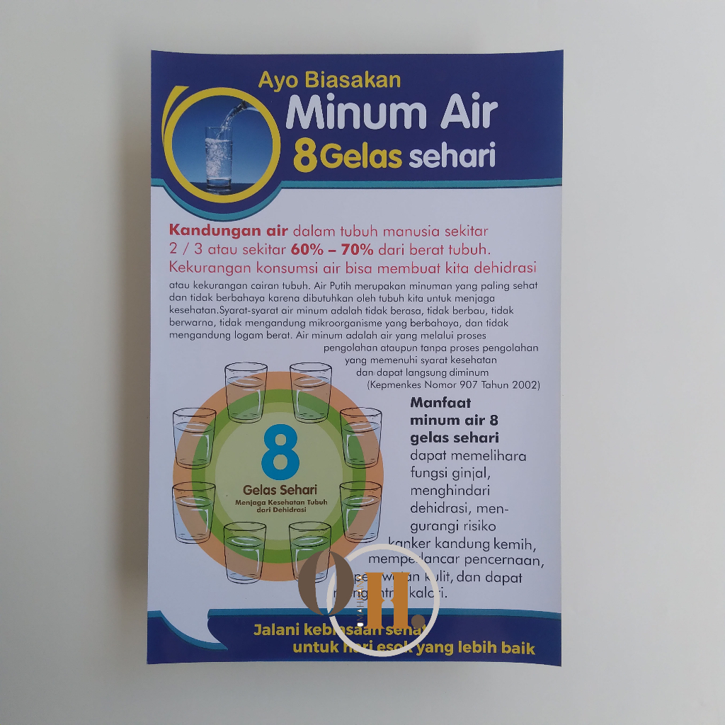 Jual Poster Minum Air 8 Gelas Sehari - Poster Gizi - Pentingnya air ...