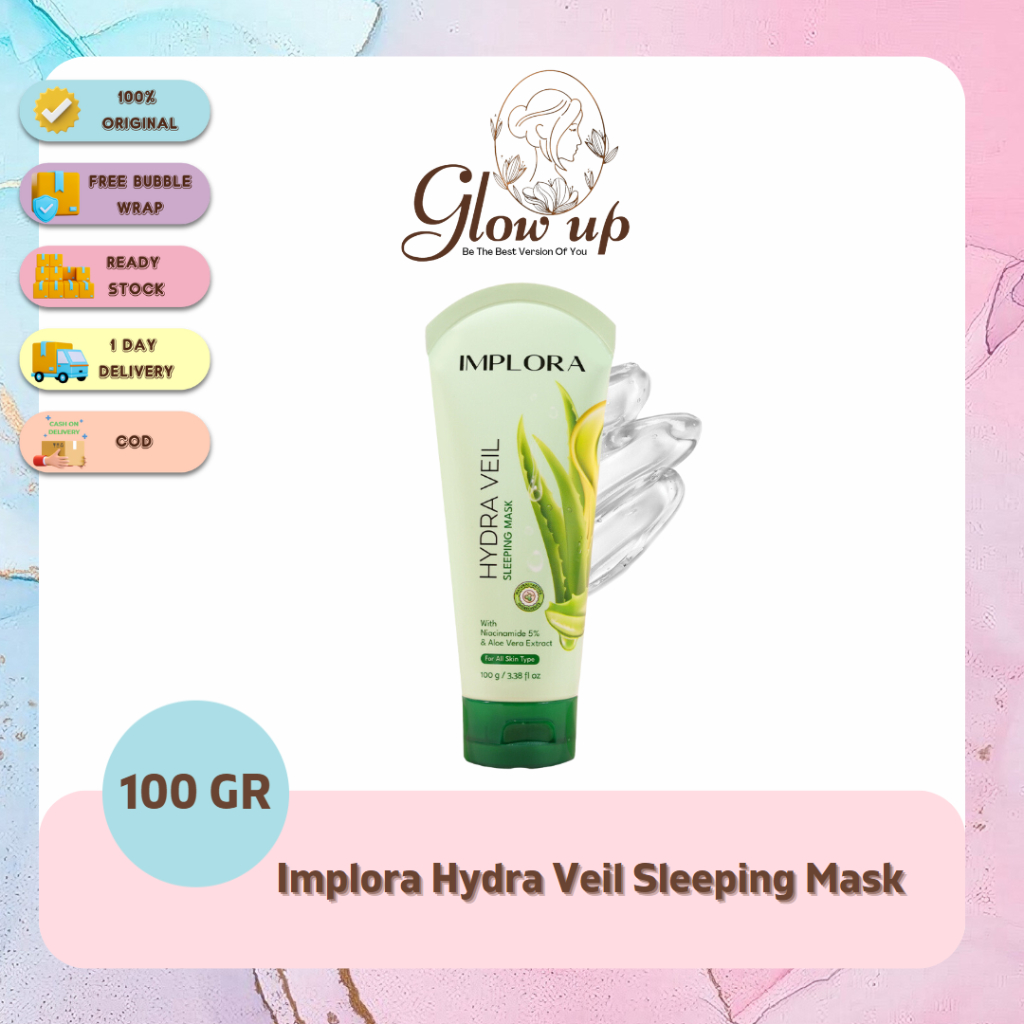 Jual Implora Hydra Veil Sleeping Mask With Niacinamide 5% & Aloe Vera Extract 100g | BPOM ...