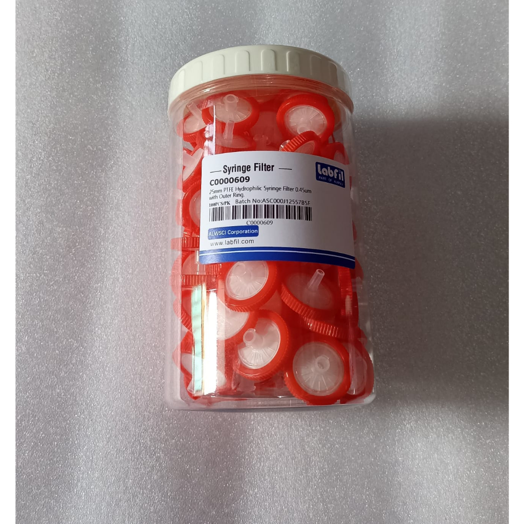 Jual LABFIL PTFE Syringe Filter Hydrophilic with Outer Ring 0.45um 25mm ...