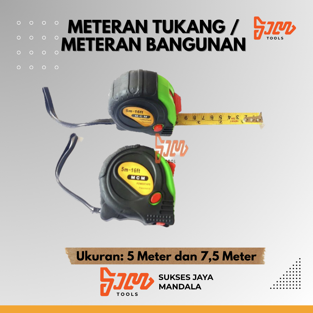 Jual Meteran 5 Meter dan 7,5 Meter / Meteran Tukang / Meteran Bangunan ...