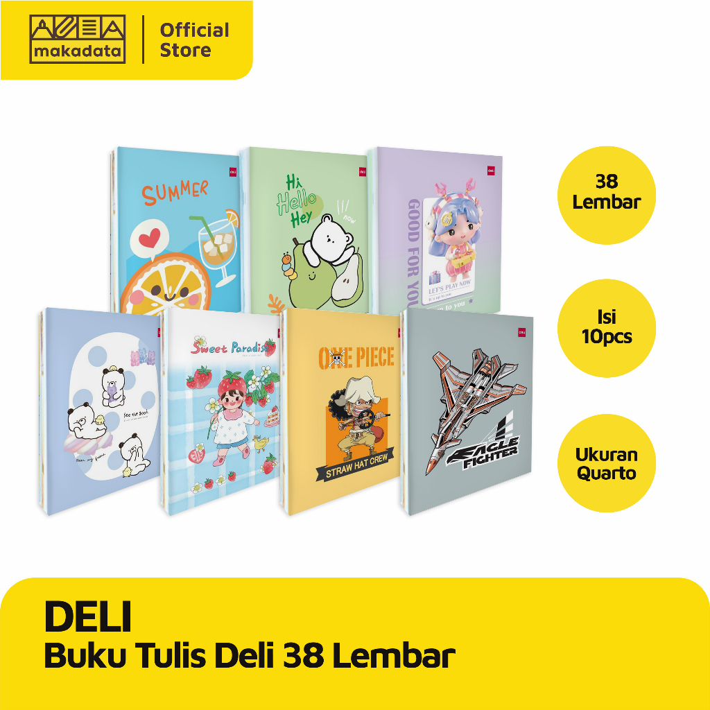 Jual BUKU TULIS DELI / BANYAK MOTIF 38 LEMBAR (1 PACK) MURAH | Shopee ...