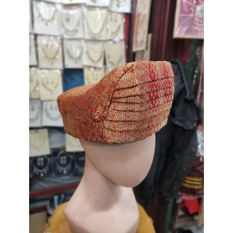 Jual topi/saluak marapulai minang songket pandai sikek premium | Shopee ...