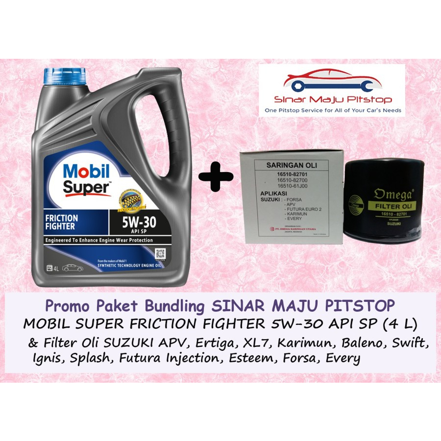 Jual Paket Bundling Oli MOBIL SUPER FRICTION FIGHTER 5W-30 API SP ...