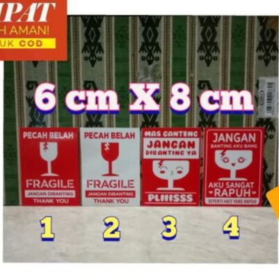 Jual Sticker Fragile Unik Ukuran 6 x 8 cm / Stiker Pecah Belah ...