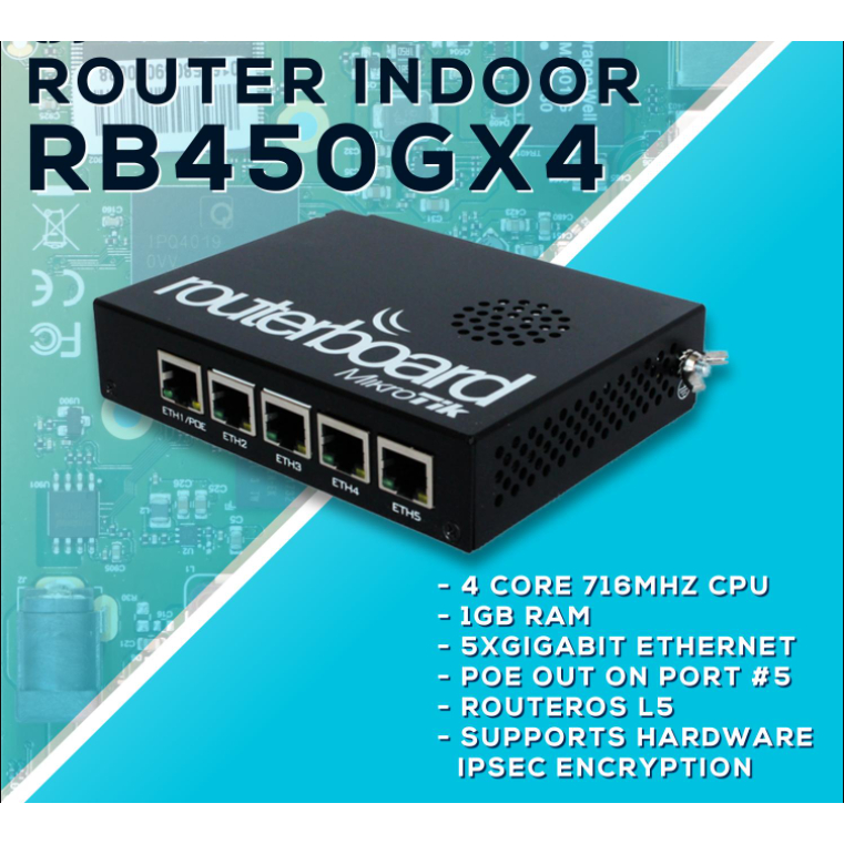 Jual Mikrotik RB450Gx4 Router Indoor 5 Buah Port Gigabit | Shopee Indonesia
