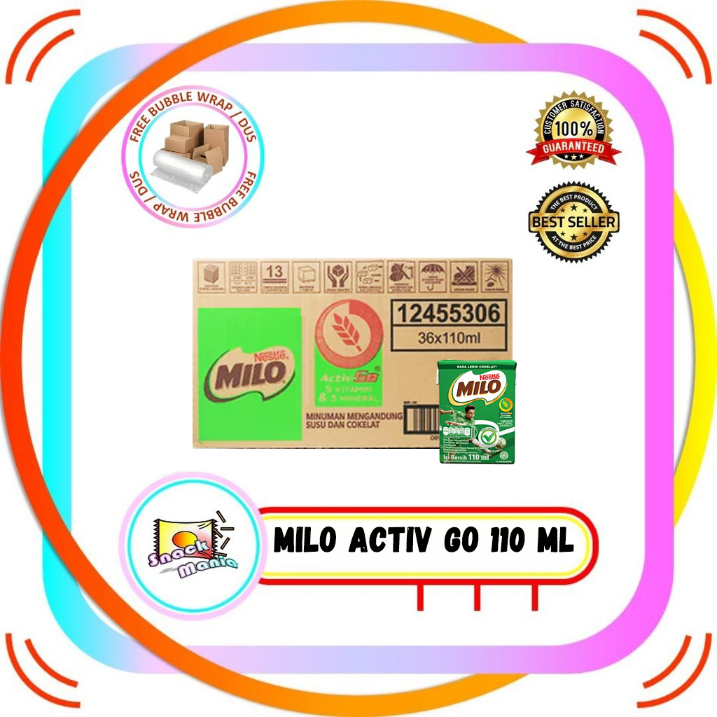 Jual Milo Activ Go Coklat Susu UHT 110 ml x 36 pcs DUS Chocolate Milk | Shopee Indonesia