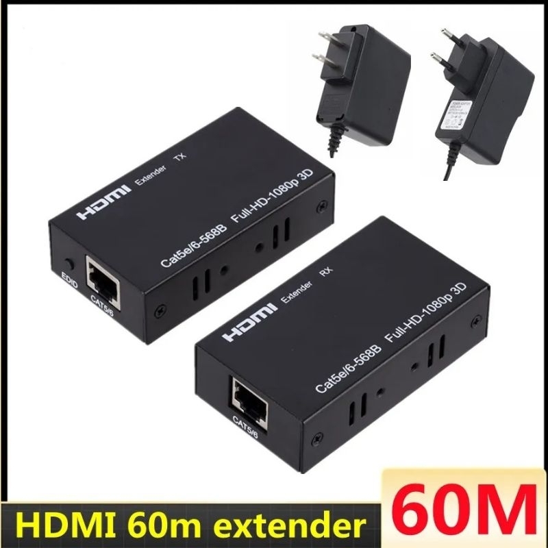 Jual HDMI Extender 60 Meter CAT5e/6 1080P Sinyal Full HD 60m Support ...